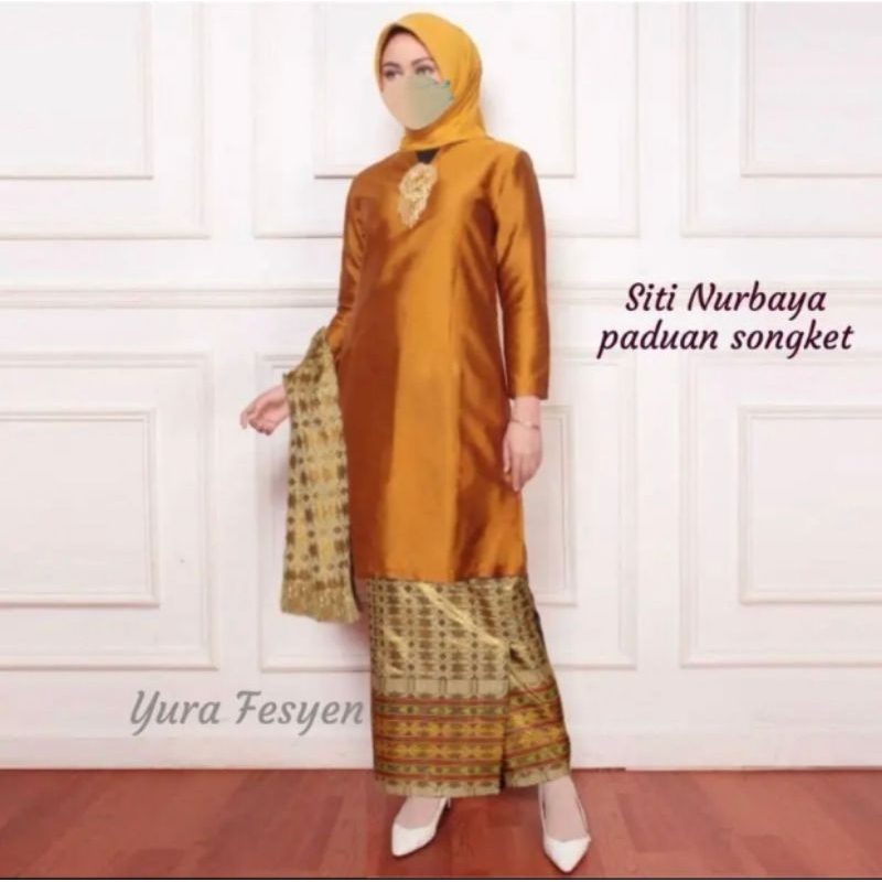 Jual Setelan Kebaya Kurung Modern Tafeta Polos Kebaya Melayu Modern Kebaya Kurung Malaysia ...