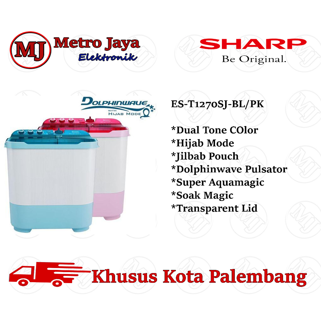 Jual Mesin Cuci 2 tabung Sharp ES-T1270SJ Super Aquamagic Dolphinwave ...