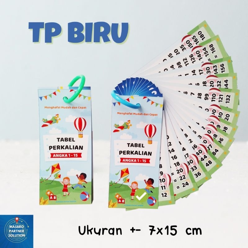 Jual Flashcard Tabel Perkalian Anak 1 sampai 15 dengan Ring | Shopee ...