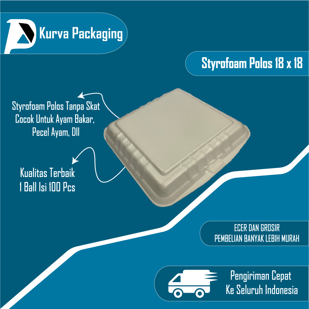 Jual STYROFOAM BOX NASI 18 X 18 / STYROFOAM POLOS / LUNCH BOX | Shopee ...