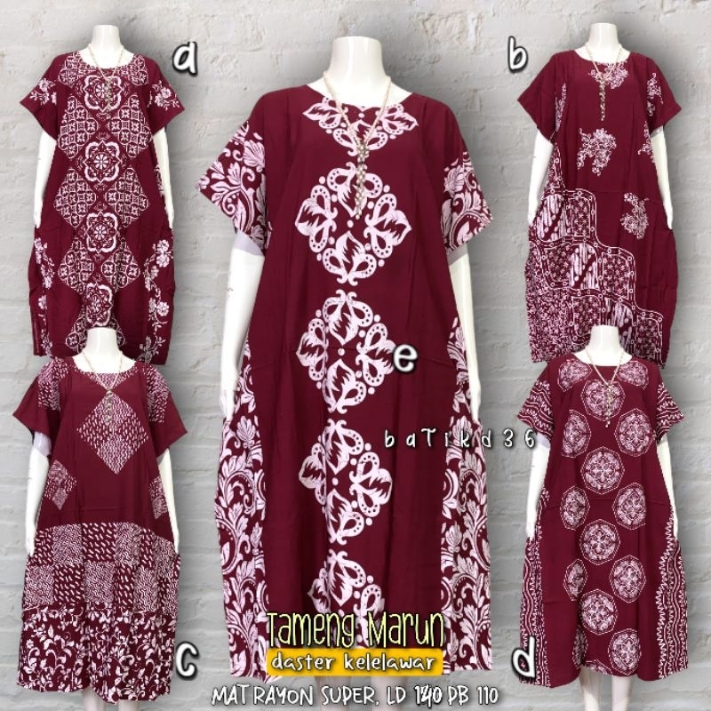 Jual Daster murah kelelawar maroon batik rayon halus tebal marun adem ...