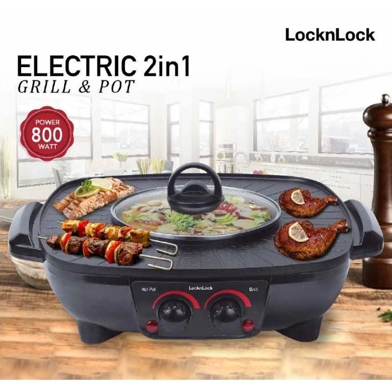 Jual LocknLock Electric 2 in 1 Grill and Pot_alat panggang electric 800 ...