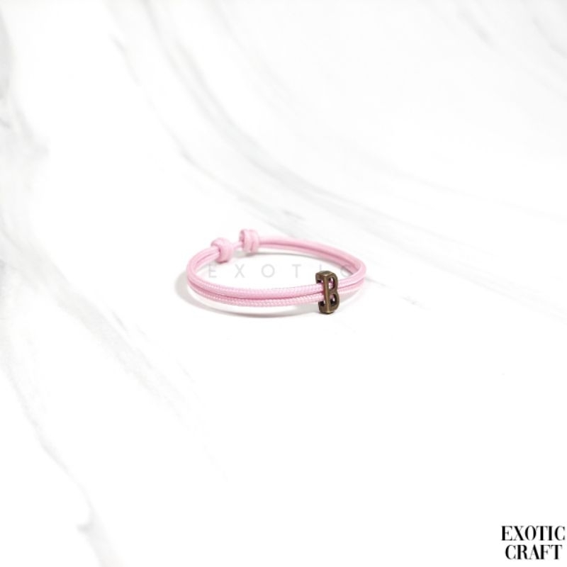 Jual Gelang couple huruf inisial nama logam bronze tali paracord gelang ...