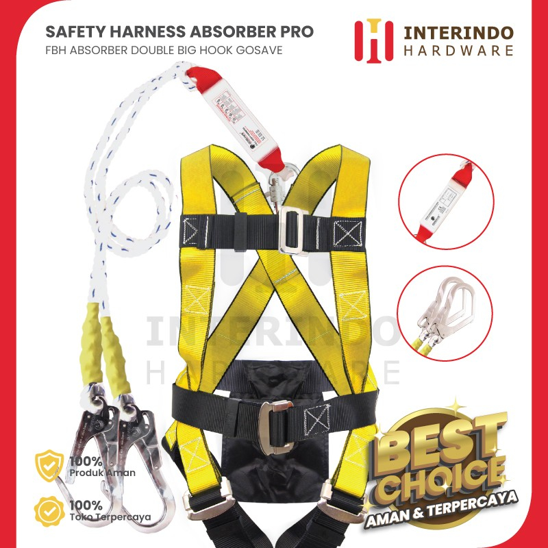 Jual GOSAVE Safety Belt Full Body Harness Pro Double Hook Safety ...