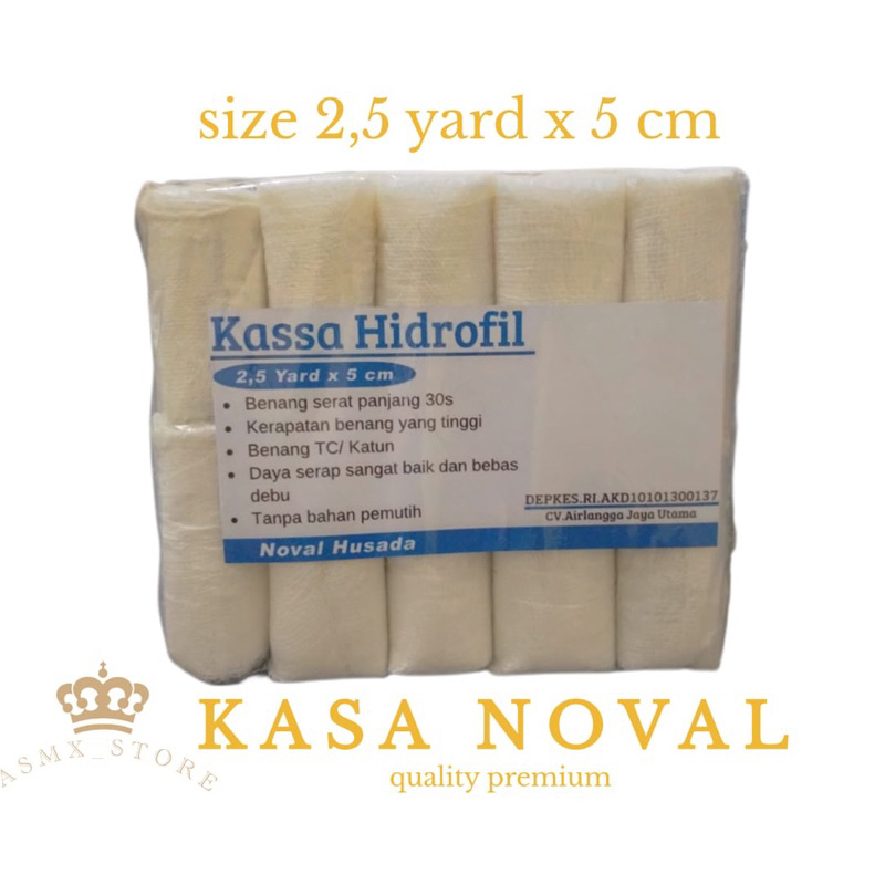 Jual NOVAL Kassa Hidrofil Gulung 5 cm / Kassa Roll 2,5 yard x 5 cm ...