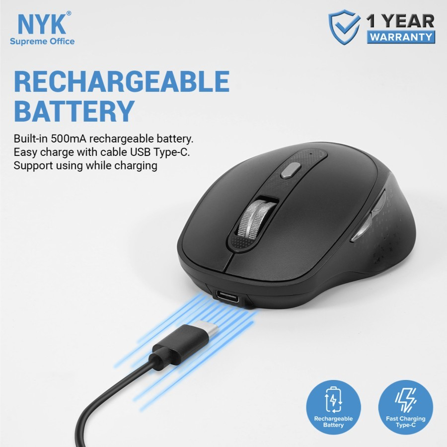 Jual Mouse NYK C70 Silent Click Dual Mode Bluetooth Wireless ...