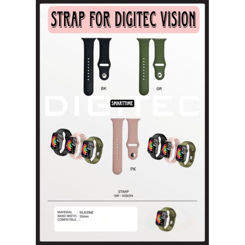 Jual Strap Tali Jam tangan DIGITEC VISION RUbber smartwatch Original ...