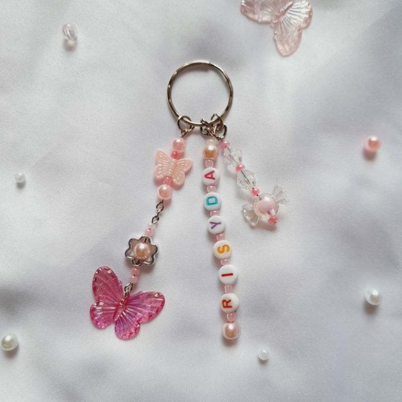 Jual KEYCHAIN MANIK AESTHETIC, GANTUNGAN KUNCI CUSTOM NAMA MAKSIMAL 6 ...