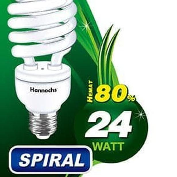 Jual LAMPU SPIRAL Hemat Energi Tornado Hannochs Spiral 24 Watt Putih | Shopee Indonesia
