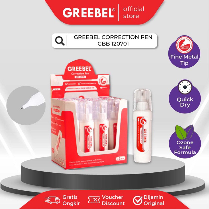 Jual Tip-ex cair Greebel GBC-120701 / Correction pen (1 pcs) | Shopee ...