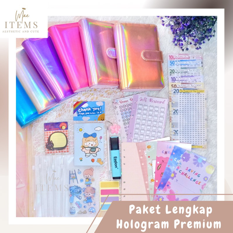Jual [BINDER HOLOGRAM PREMIUM] Paket binder A6 Sinking fund BINDER ...