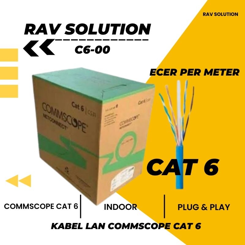 Jual KABEL LAN COMMSCOPE CAT 6 PER METER | Shopee Indonesia