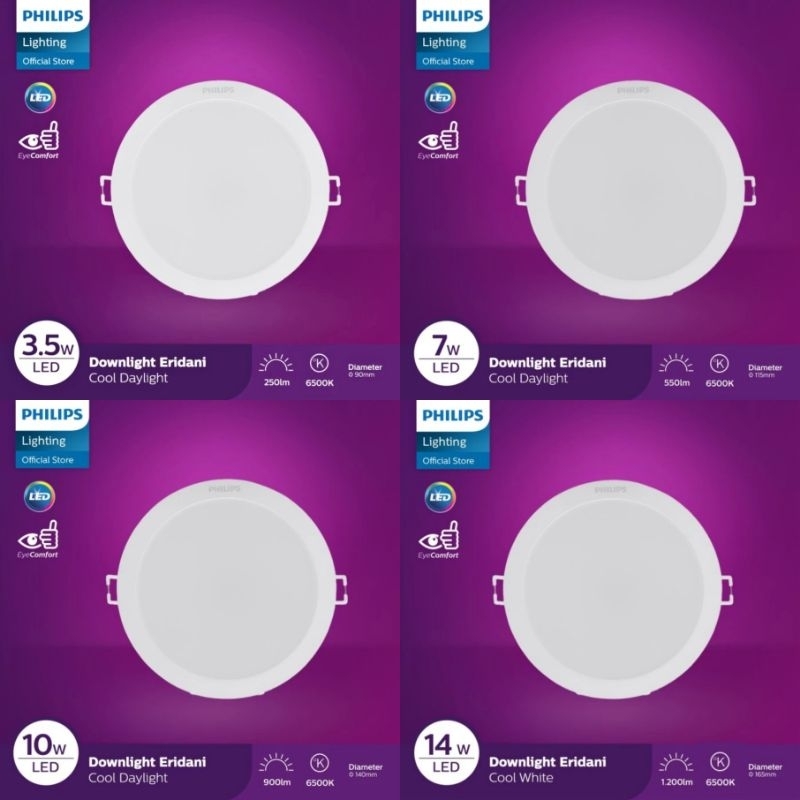 Jual Lampu Philips Eridani 3,5w 7w 10w 14w 23w DL190B - Lampu Led Downlight Philips Eridani ...
