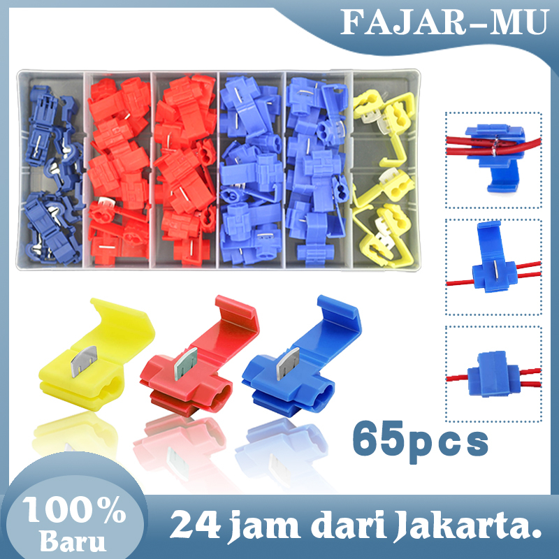 Jual 65 Pcs Scotch Lock Quick Terminal Connector Snap Lock Kabel Crimp ...