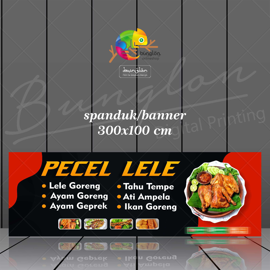 Jual Size 300x100 Cm Spanduk Banner Pecel Lele Custom Desain, Model I ...