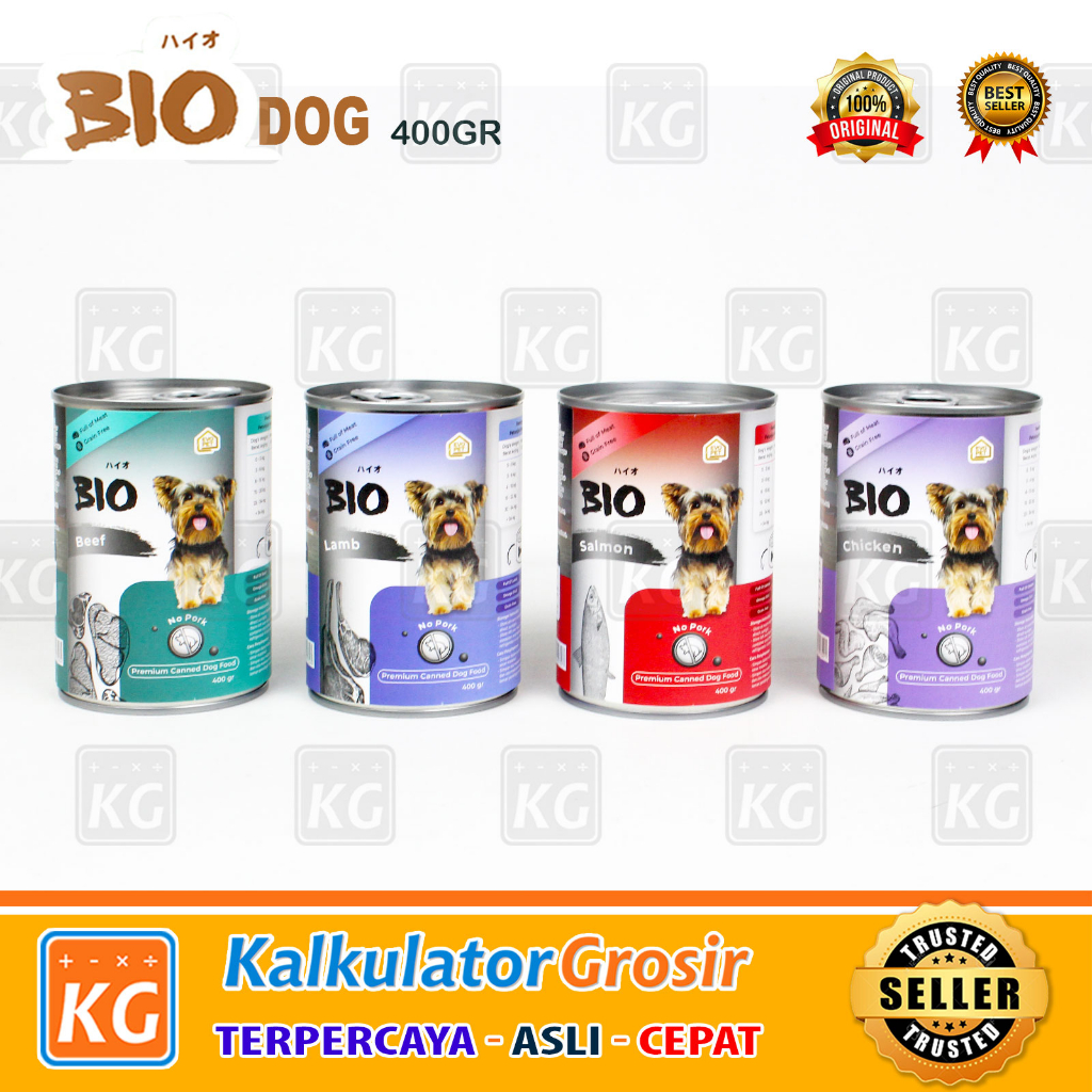 Jual Bio Dog Kaleng 400g Makanan Anjing Basah All Stage Puppy dan Adult ...