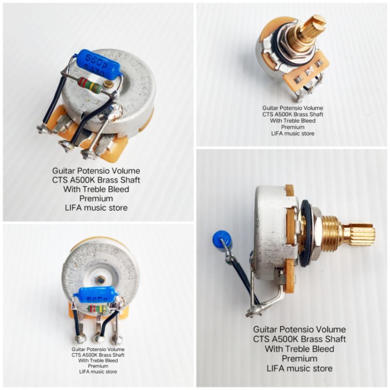 Jual Guitar Potensio Volume CTS A500K Brass Shaft With Treble Bleed ...