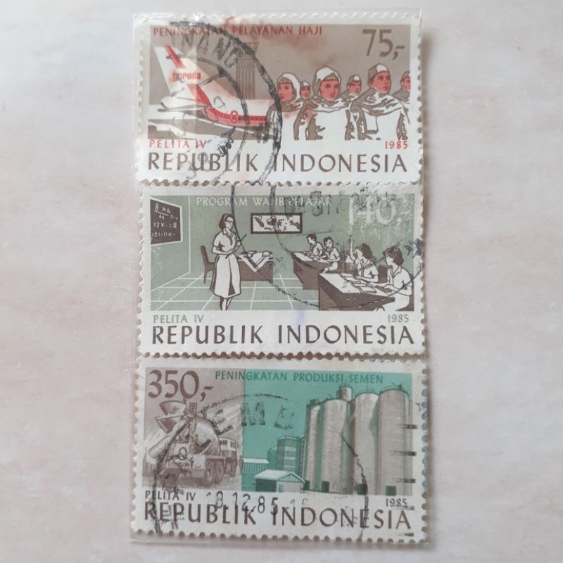 Jual (A) Perangko Indonesia Pelita IV Tahun 1985 set lengkap 3pcs ...
