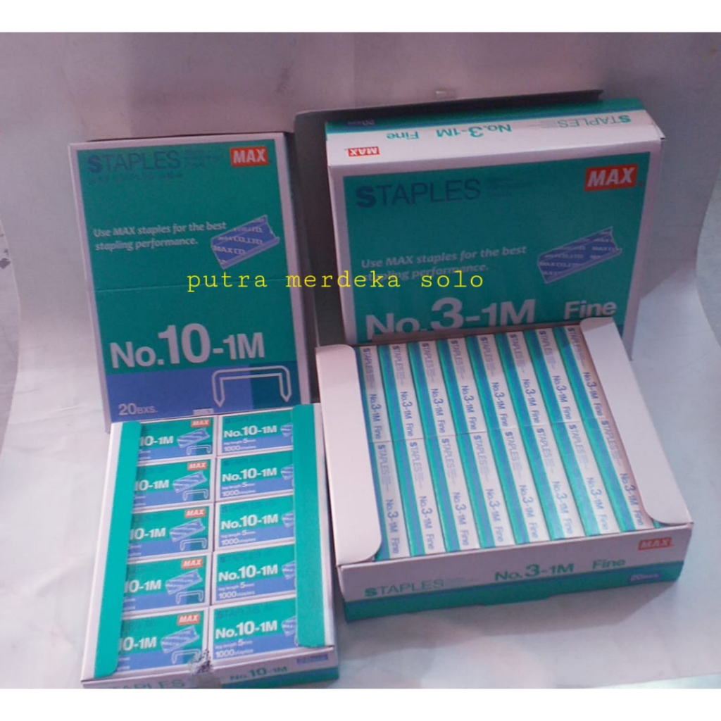 Jual Isi Staples Max Isi Stapler Max no 10 no 3 isi 1 slop 24/6 | Shopee Indonesia