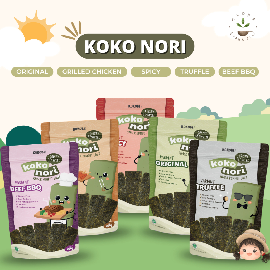 Jual Koko Nori Crispy Seaweed 20gr - Kokobi Snack Rumput Laut Sehat ...