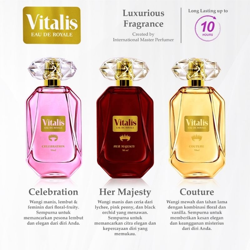 Jual VITALIS Eau de Royale 50ml EDR Couture Her Majesty Celebrate | Shopee Indonesia