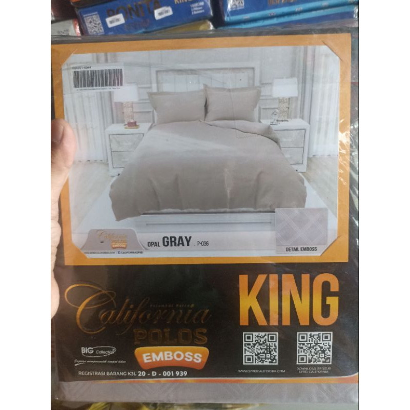 Jual SPREI CALIFORNIA POLOS GREY original | Shopee Indonesia