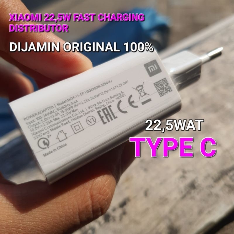 Jual Charger XIAOMI Redmi 3A 22,5Wat ORIGINAL HP Poco M5 Poco M3Pro ...