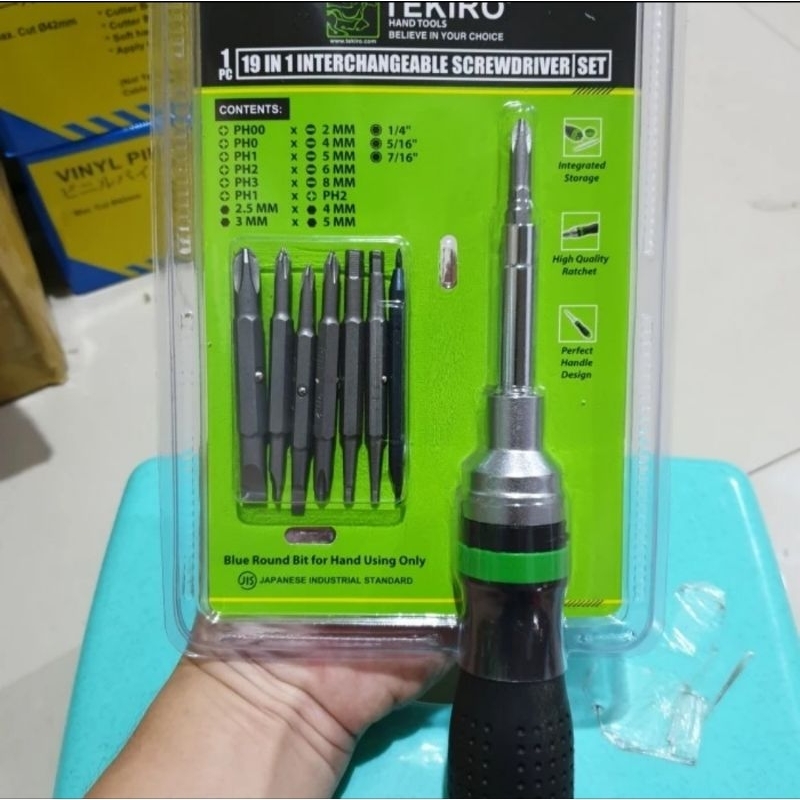 Jual TEKIRO OBENG SET INTERCHANGEABLE 19 IN 1 OBENG SET TEKIRO 19IN1 ...