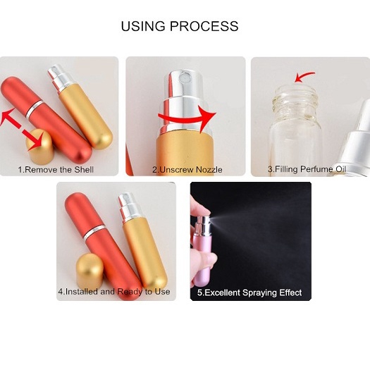 Jual BOTOL PARFUM MINI 5ML TRAVEL ALUMINIUM ATOMIZER BOTOL SPRAY ...