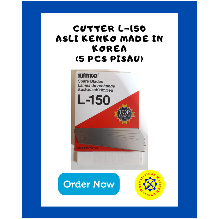 Jual 1 PACK ISI 5 REFILL PISAU CUTTER L-150 KENKO ASLI MADE IN KOREA ...