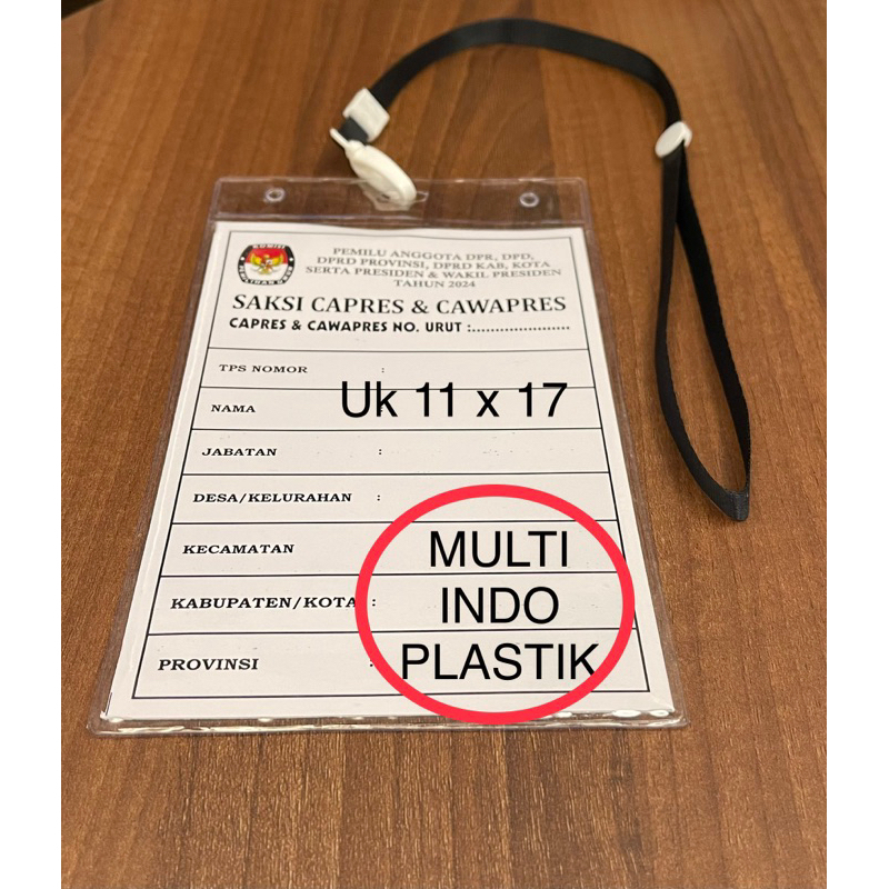 Jual Id card panitia pemilu/plastik tanda pengenal pemilu/tali id card pemilu/tali tanda ...