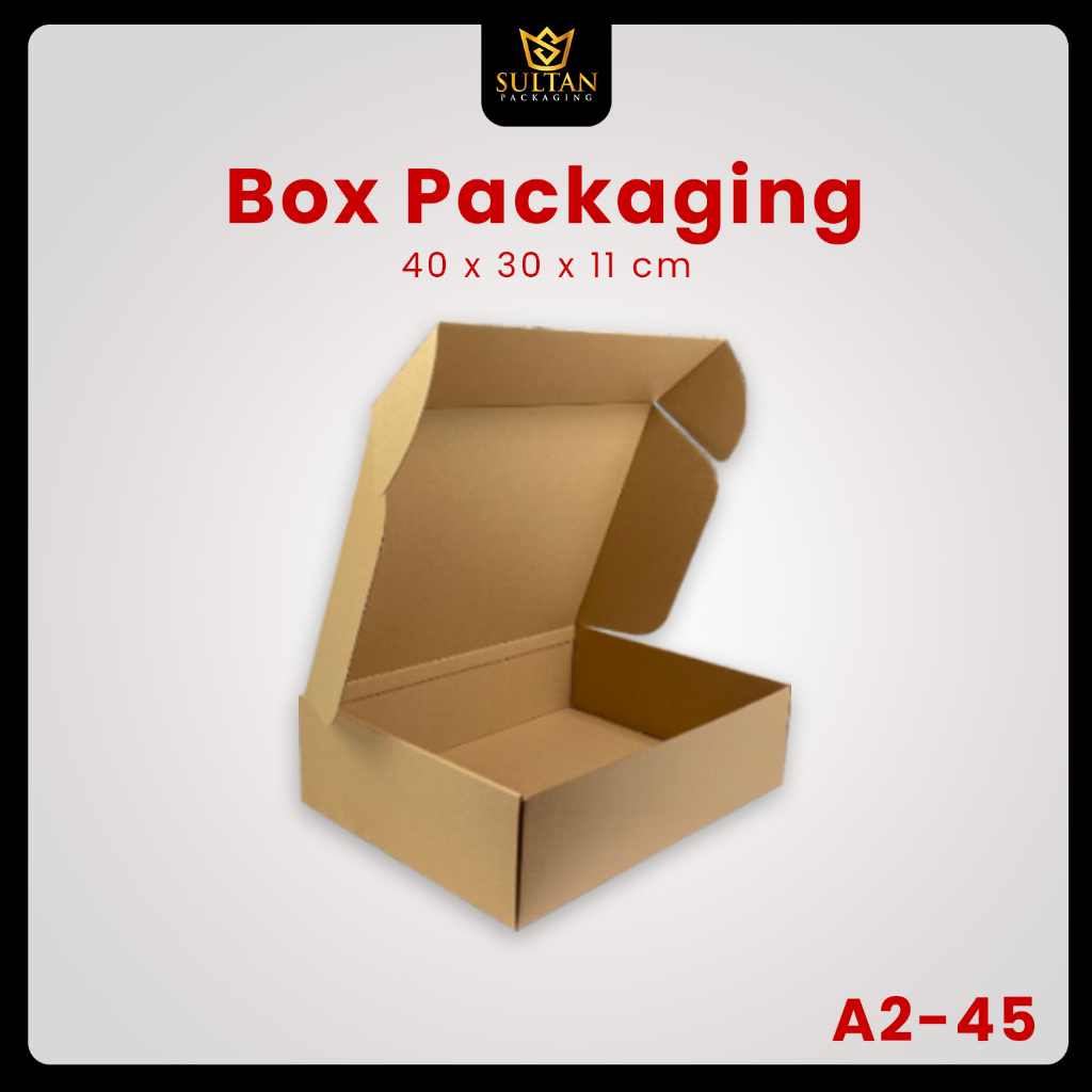 Jual Box Packaging - Kotak kardus - Packaging Coklat Polos Uk 40x30x11 ...