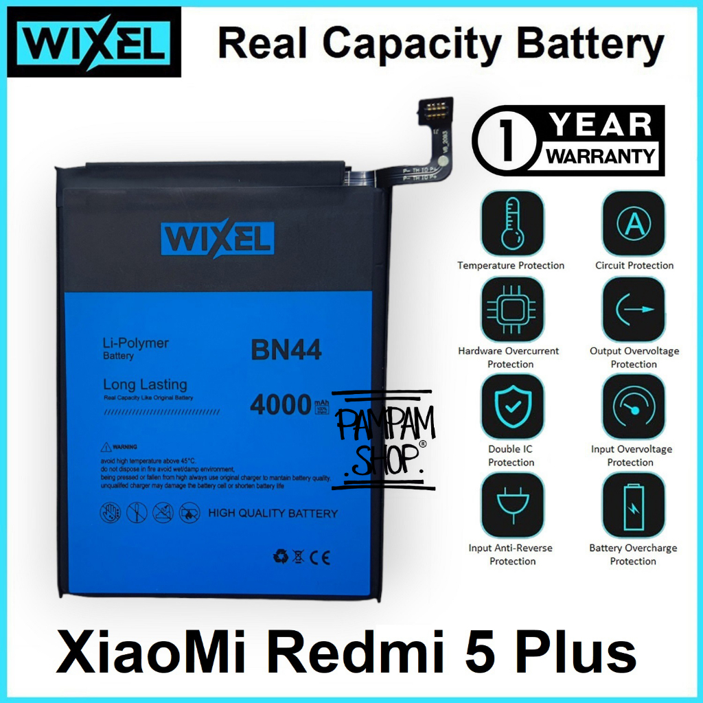 Jual WIXEL ORIGINAL Baterai XiaoMi BN44 Redmi 5 PLUS 5+ Real Capacity ...