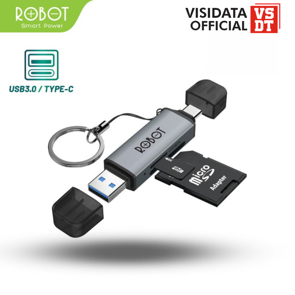 Jual ROBOT CR202s Card Reader 2in1 USB 3.0 Type-C OTG Memory Card ...