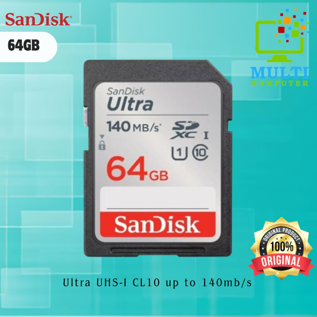 Jual SD Card 64GB Sandisk Ultra UHS-I CL10 up to 140mb/s - Garansi ...