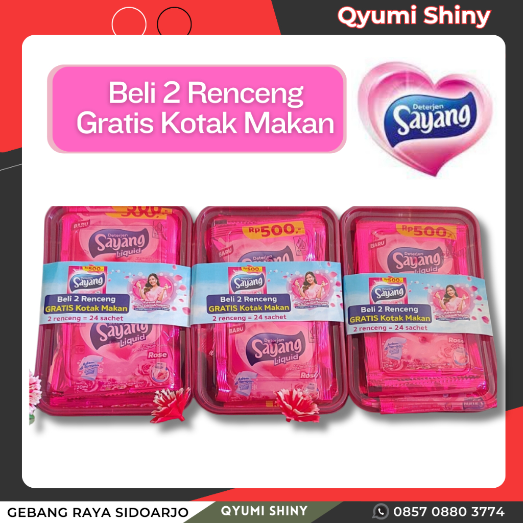 Jual Detegen Sayang Tepak / Sayang Cair (24 pcs) / Detergen Sayang Free ...