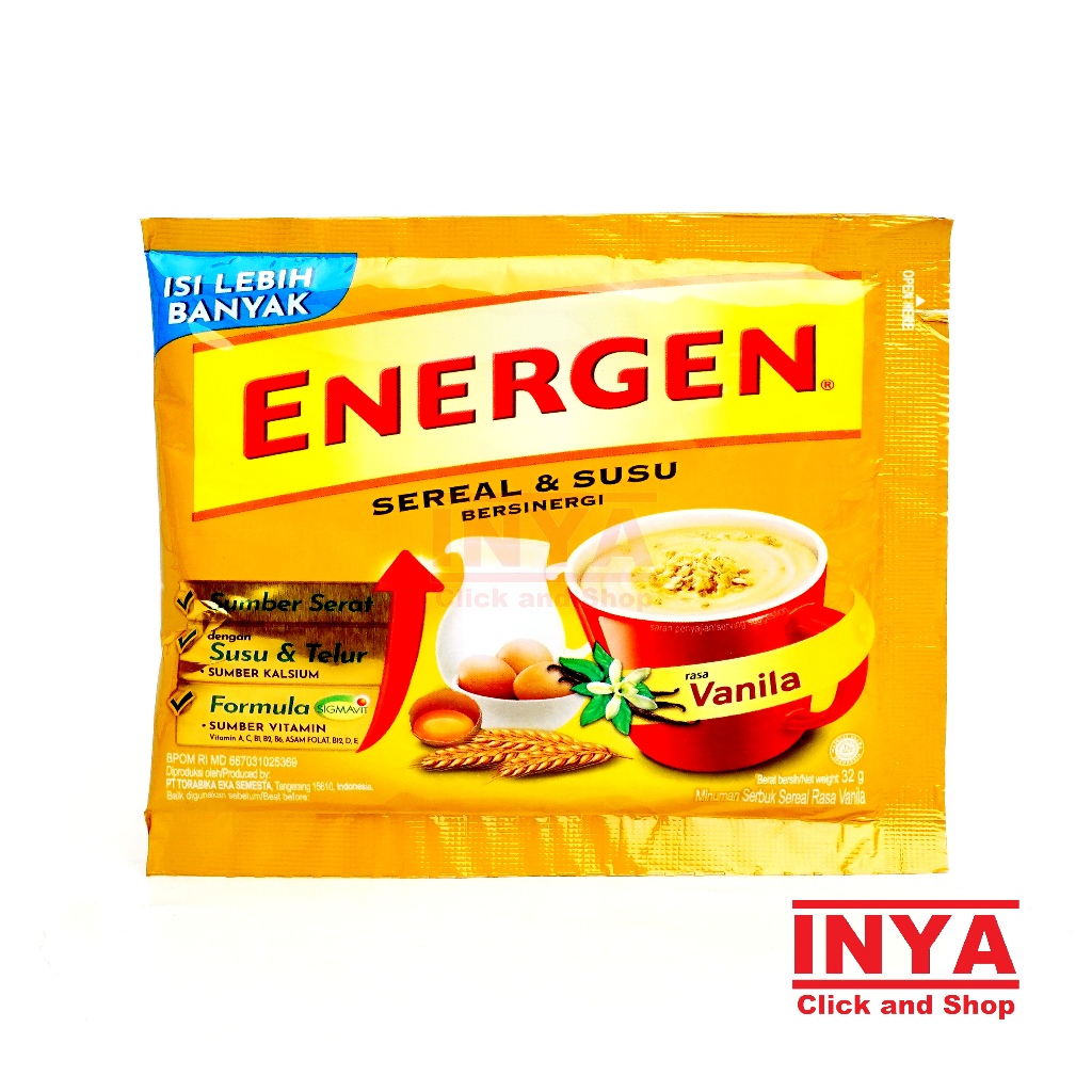 Jual Energen Sereal & Susu Vanilla 32gr Sachet - Minuman Serbuk Sereal ...