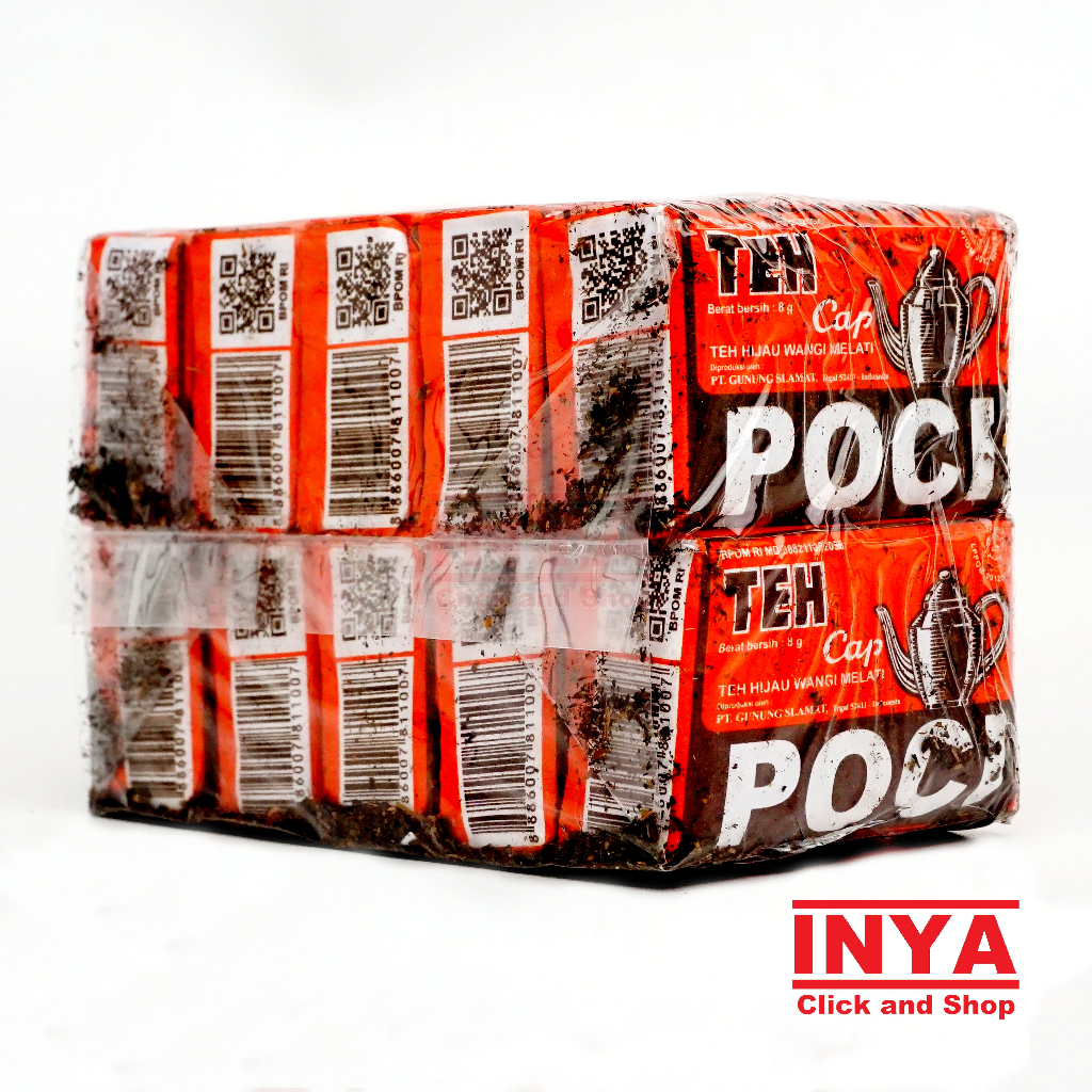 Jual Teh Cap Poci Teh Hijau Wangi Melati Poci Coklat 10x8gr - Daun Teh ...