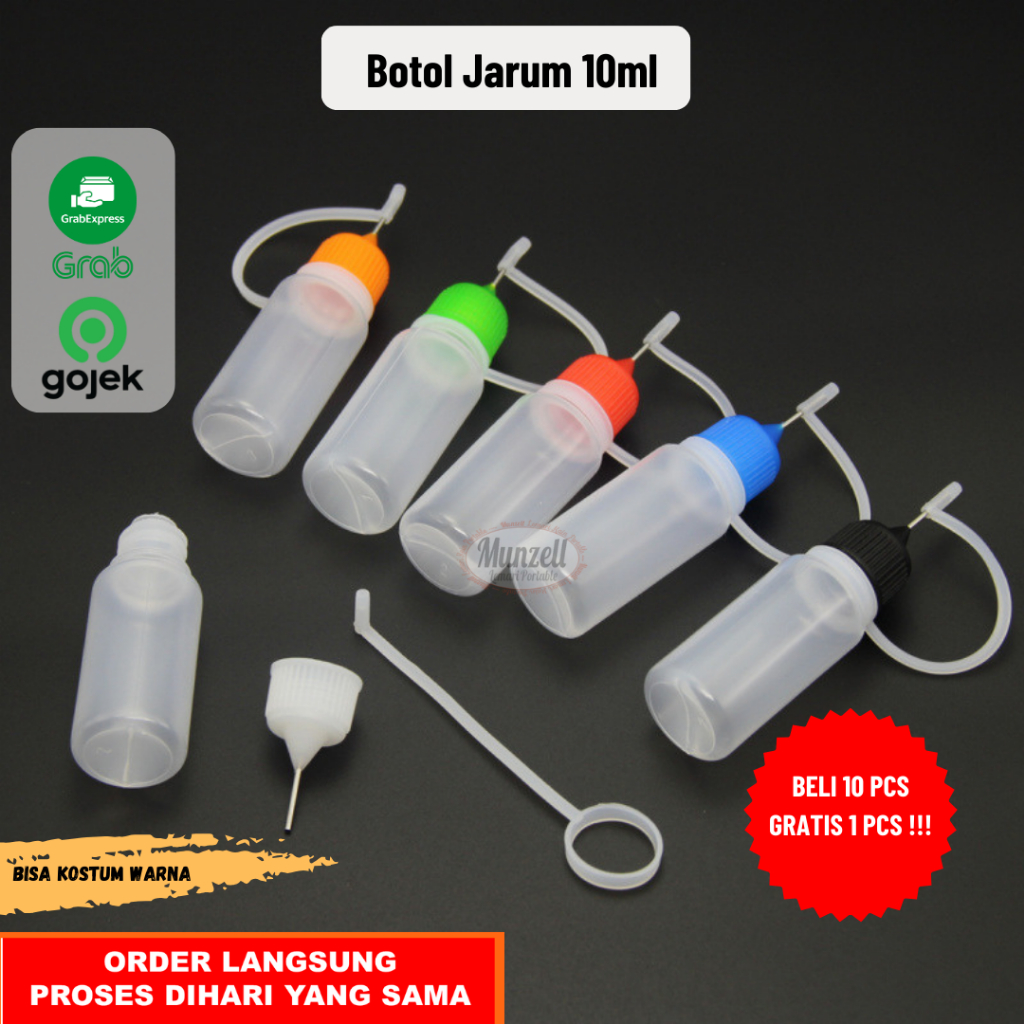 Jual Botol jarum kosong 10 ml untuk refill isi cairan liquid lem ...