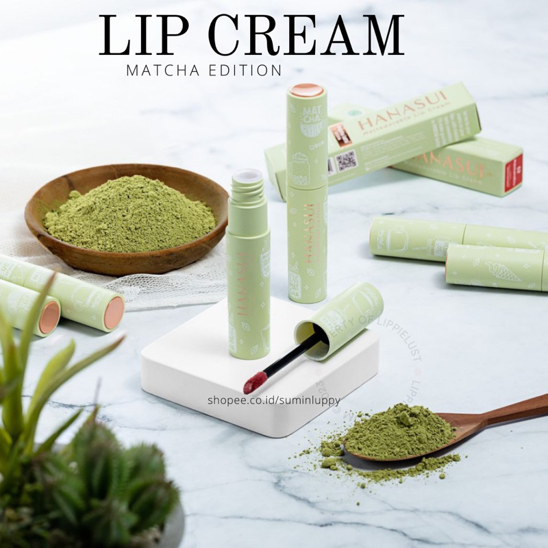 Jual Hanasui Matcha Mattedorable Lip Cream Matcha Latte Edition ...