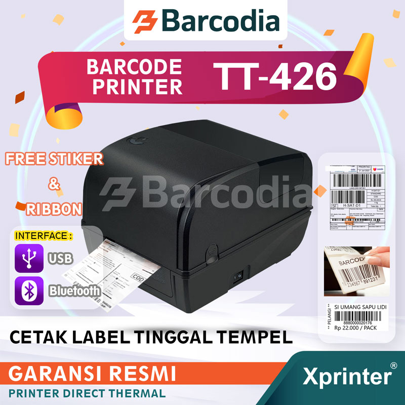 Jual BARCODIA Printer Barcode XPrinter XP-TT426B 100mm Ribbon Usb ...