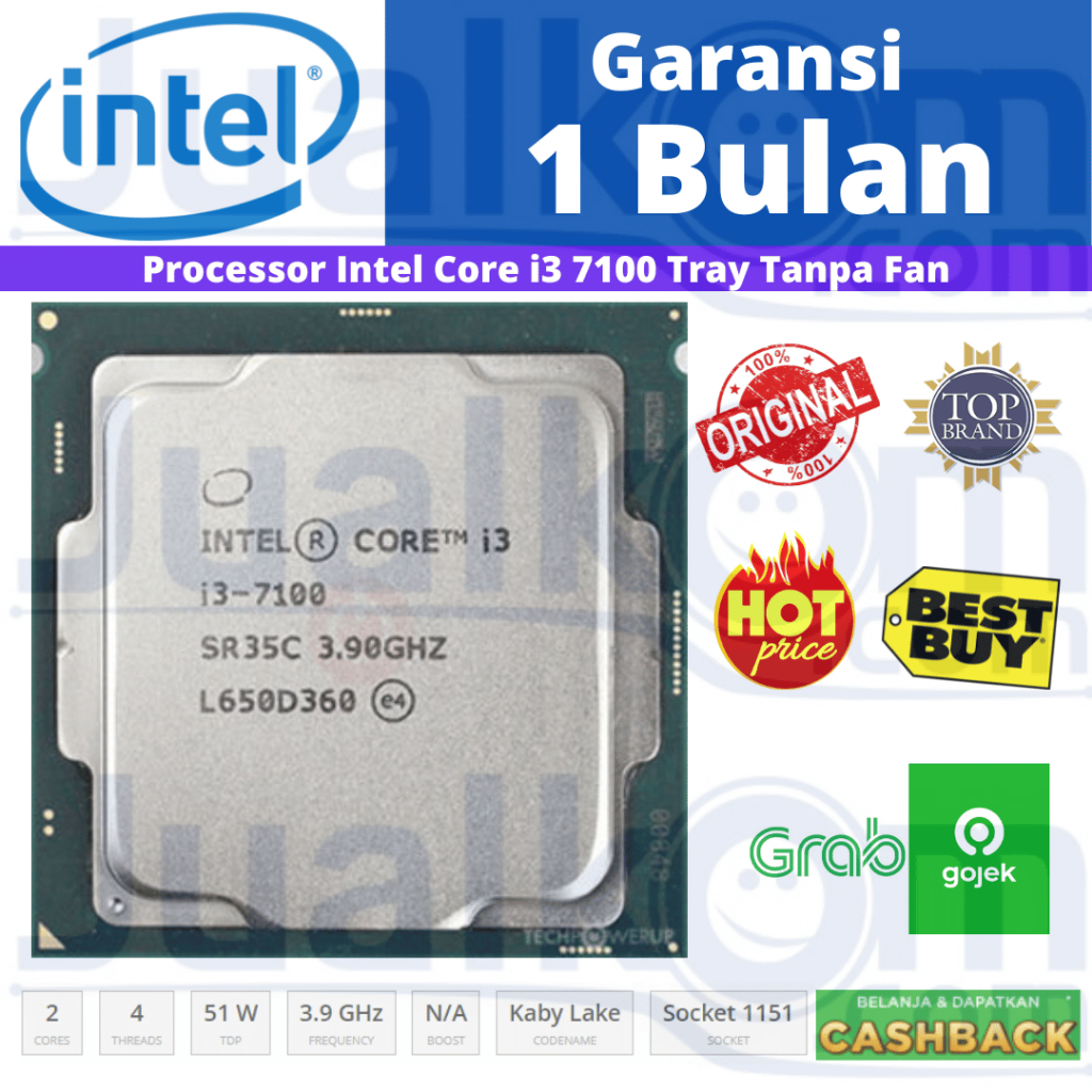Jual Processor Intel Core i3 7100 Tray 3.9Ghz Tanpa Fan | Shopee Indonesia