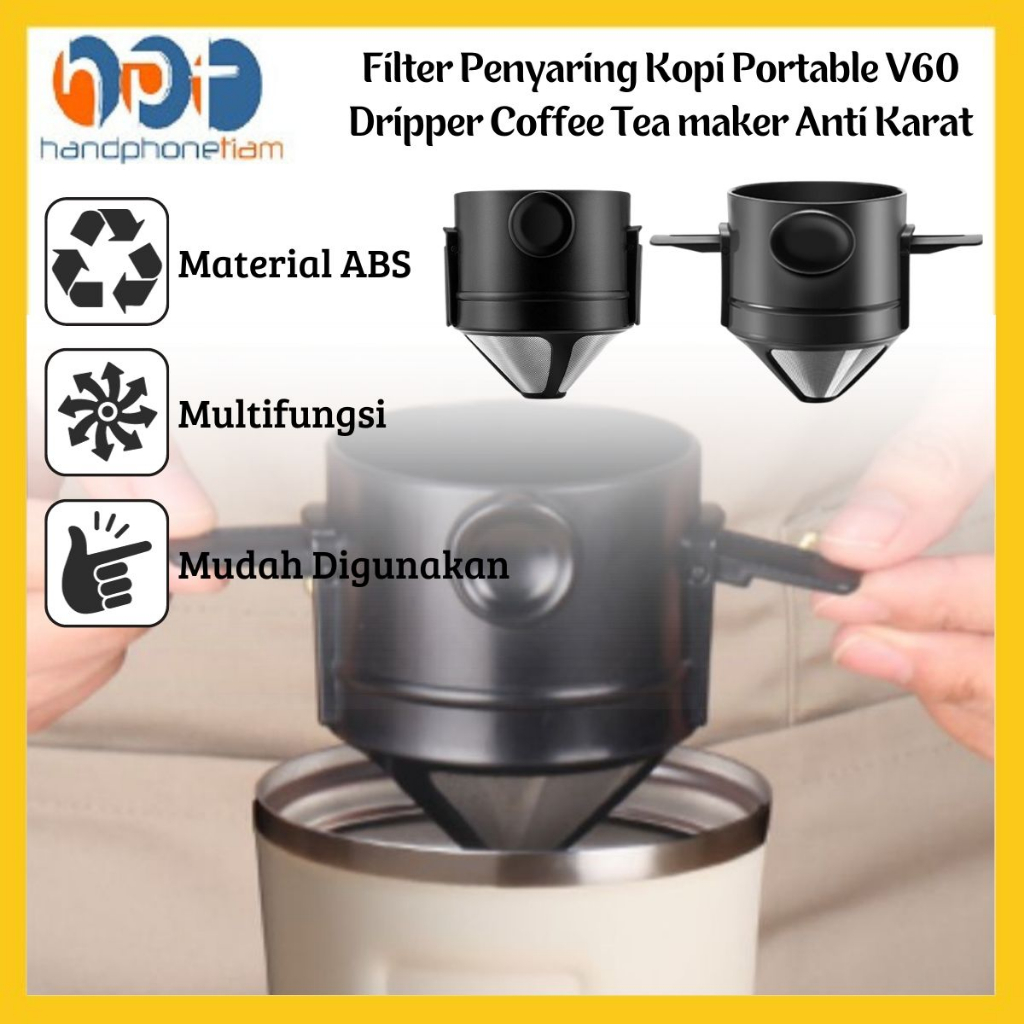 Jual Filter Penyaring Kopi PortableV60 Stainless Steel Dripper Modern ...