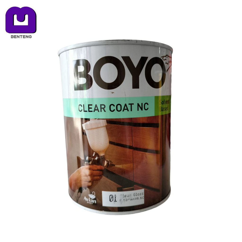 Jual BOYO CAT VERNIS KAYU CLEAR COAT NC GLOSS DAN DOFF KEMASAN 1LTR ...