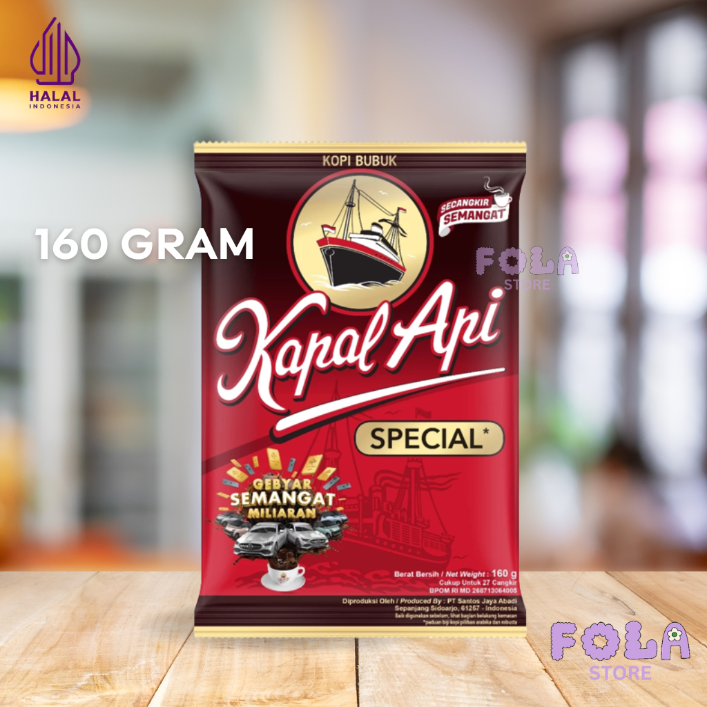 Jual [FOLA] Kopi Hitam KAPAL API 160 gram | Kopi Hitam | Kopi Giling ...