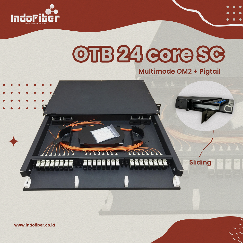 Jual Indofiber OTB 24 core SC Multimode OM2 rackmount sliding rail ...