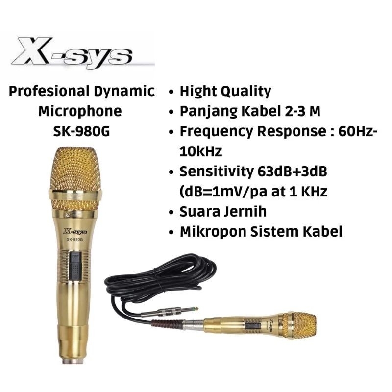 Jual mik microphone kabel mic SK-980G original by X-SYS | Shopee Indonesia