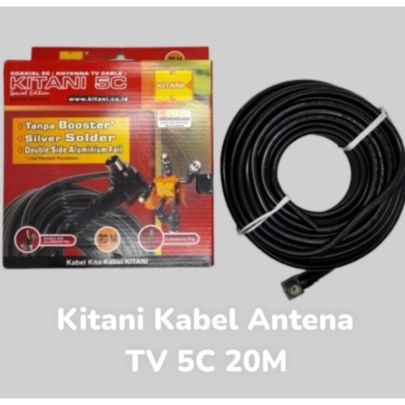Jual Kabel Antena TV 5C Panjang 20 Meter Kitani | Shopee Indonesia