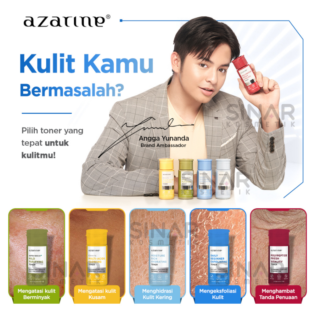 Jual Azarine New Toner Series 90ml Multi Acids Glowing | Daily Beginner ...