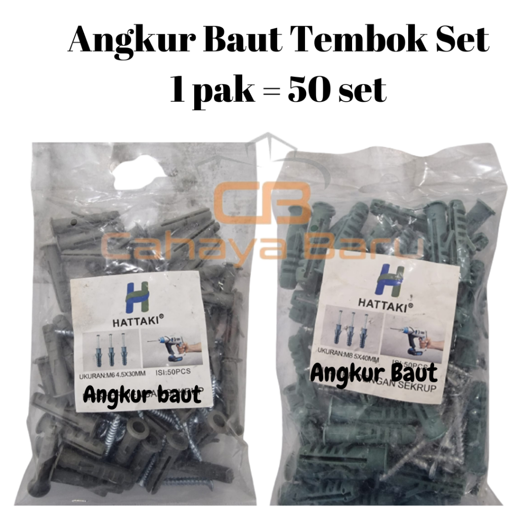 Jual Angkur Baut Set Tembok / sekrup Dinding Tembok Angkur/ Nylon Wall ...